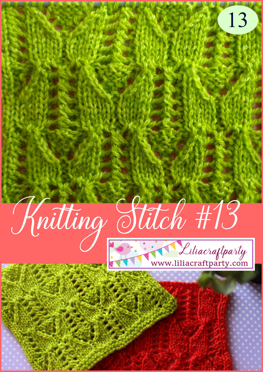 Knitting Stitch #13 - LiliaCraftParty